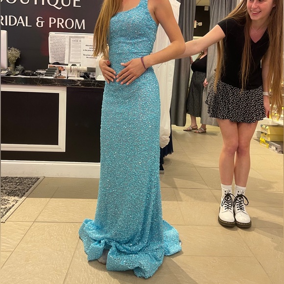 Dresses | Blue Sequence Prom Dress | Poshmark